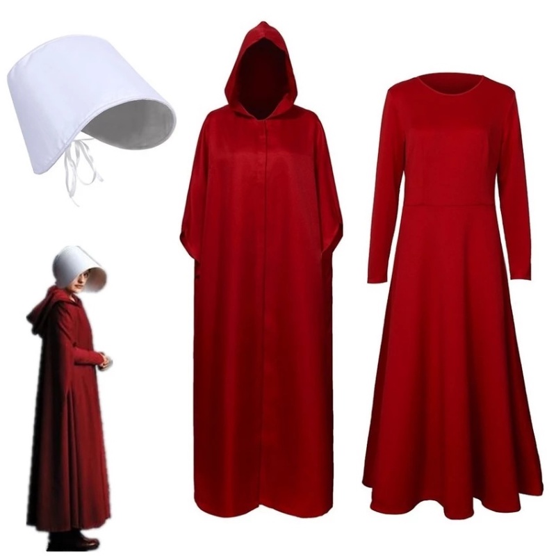 The Handmaid's Tale Cosplay Costume Handmaid Offred Red Color Cloak ...