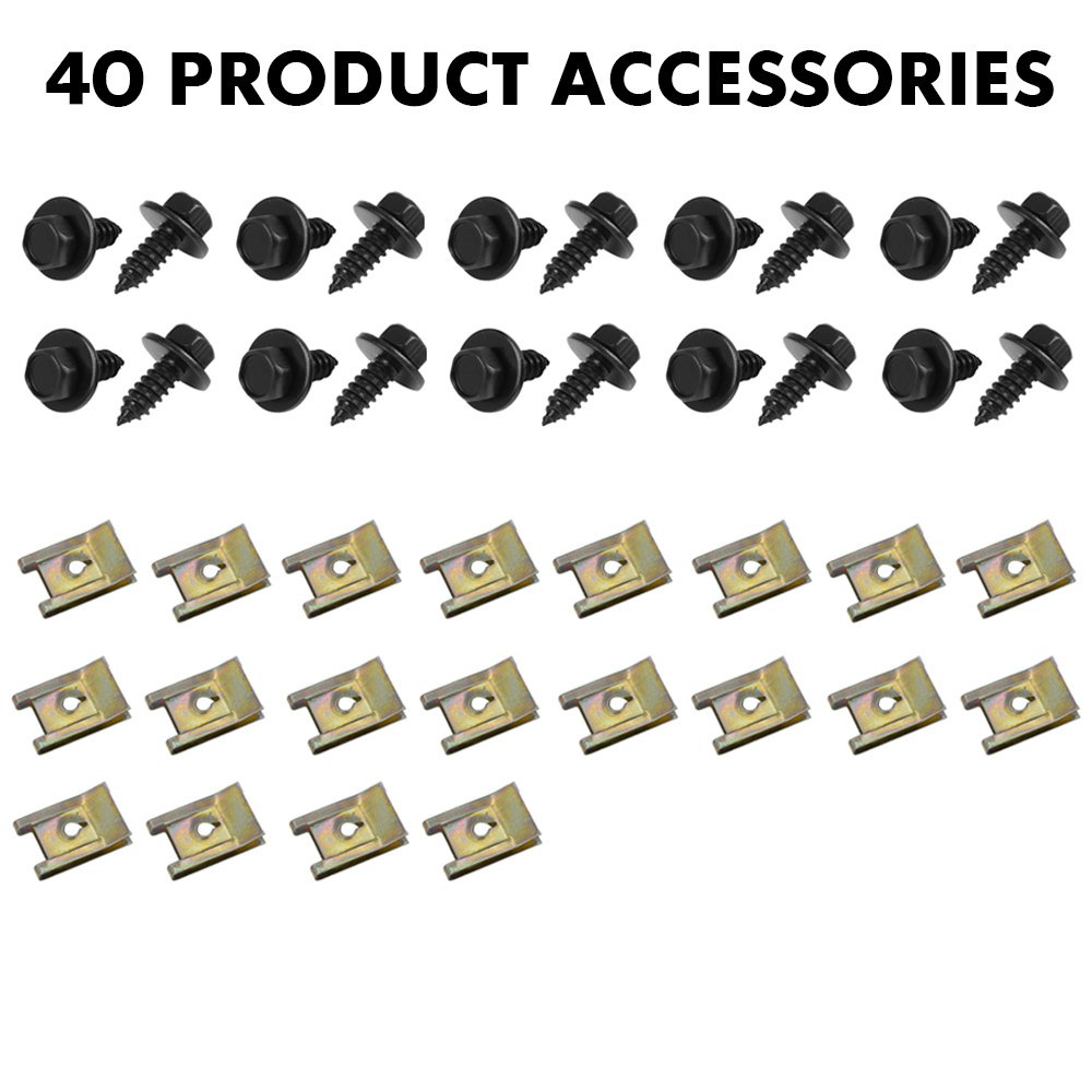 40pcs Chassis Engine Guard Metal Nut/Screw Washers U-shape Clip Car ...