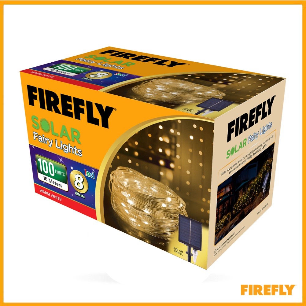 Firefly White Christmas Solar Fairy Lights 100LED WW 8 - 10mtrs ...