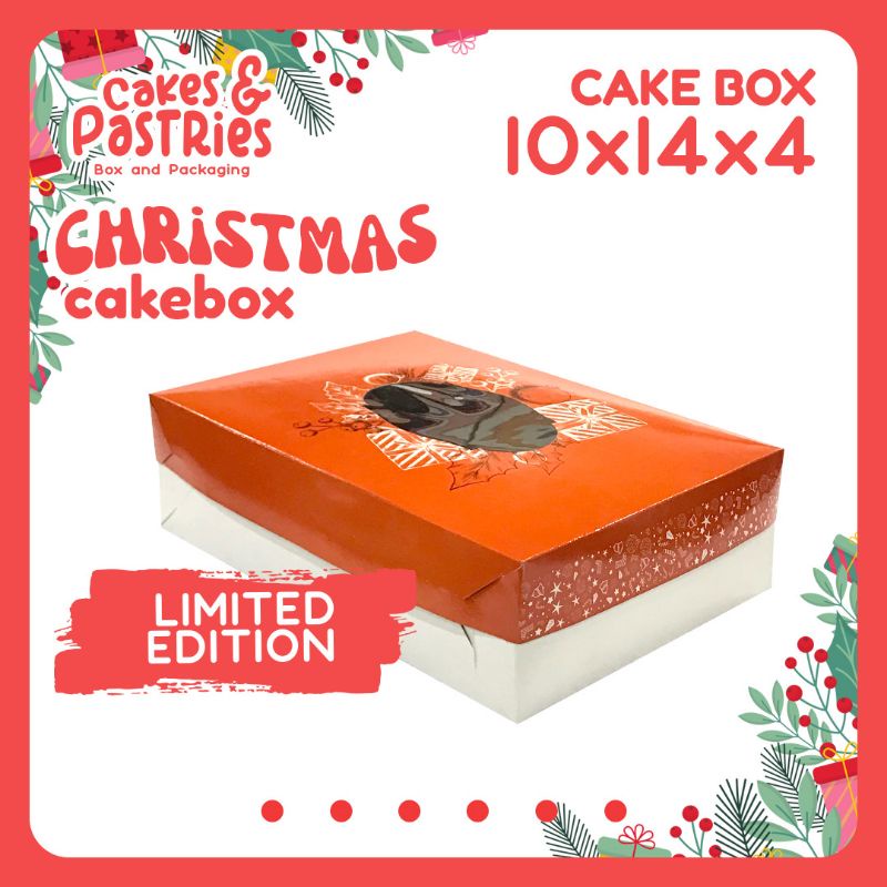 10x14x4 CHRISTMAS CAKE BOX WITH WINDOW (Limited Edition) 10PCS & 20PCS ...