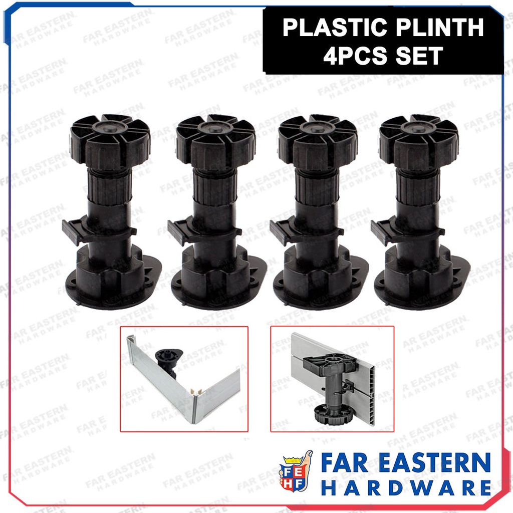 Adjustable Plastic Plinth 4pcs Set Leg Adjustable for Cupboard Cabinet ...