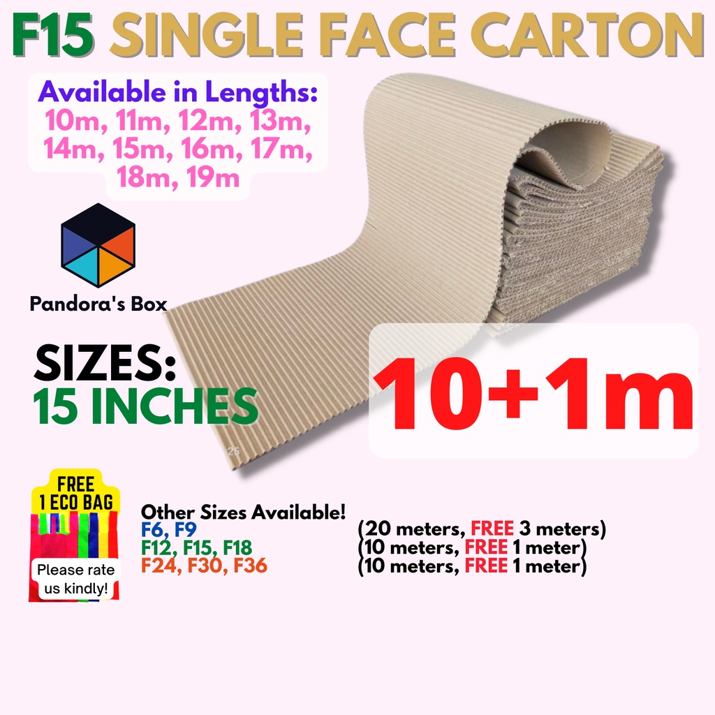 F15 [15IN X 10-19M] Carton [10m +1m, Ecobag] Folded Single Face ...