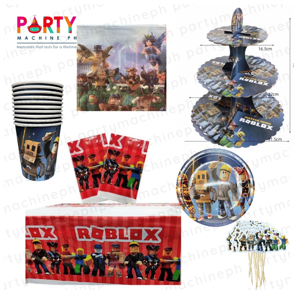 Roblox Birthday Theme Party Supplies Disposable Plates Cups Toothpick ...