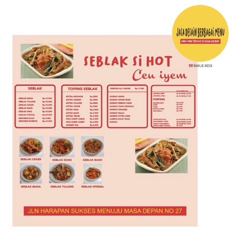 Various Design Of MENU | Shopee Philippines