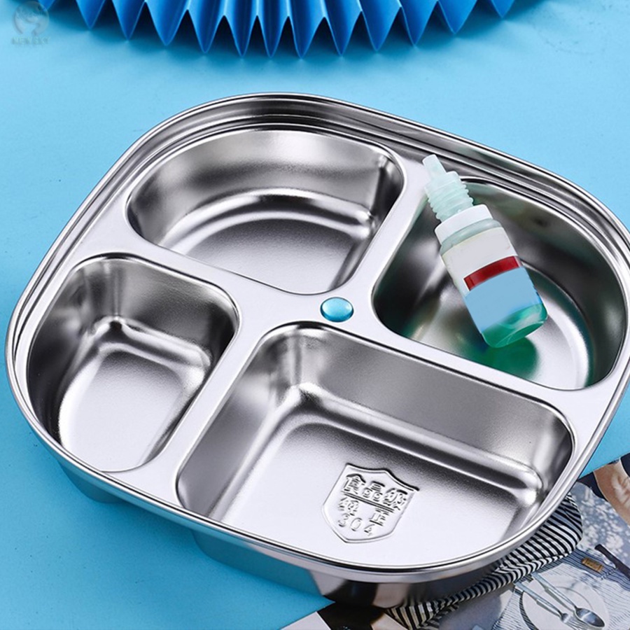 Newsky Stainless Steel Divided Dinner Tray Lunch Container Food Plate ...