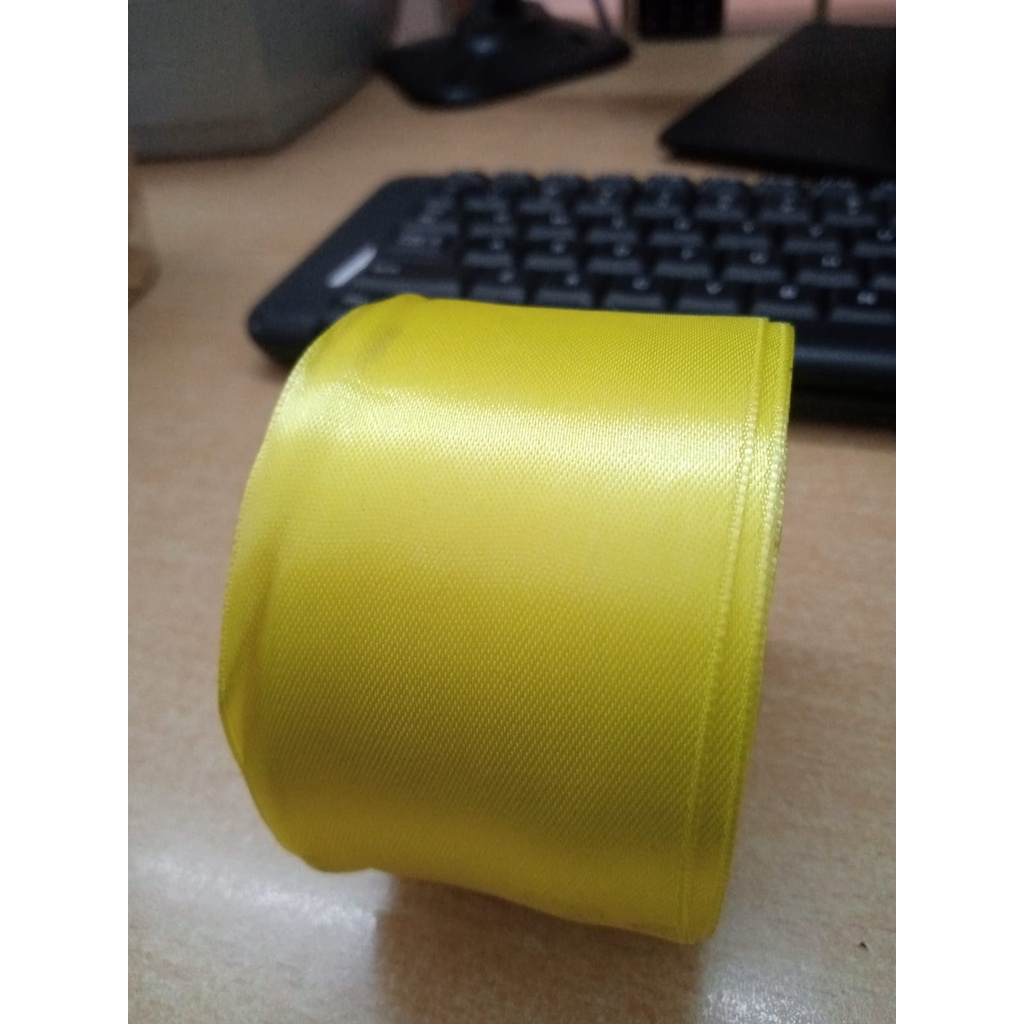 Light Yellow Satin Ribbon Size 2 inch/5 cm Per Roll | Shopee Philippines