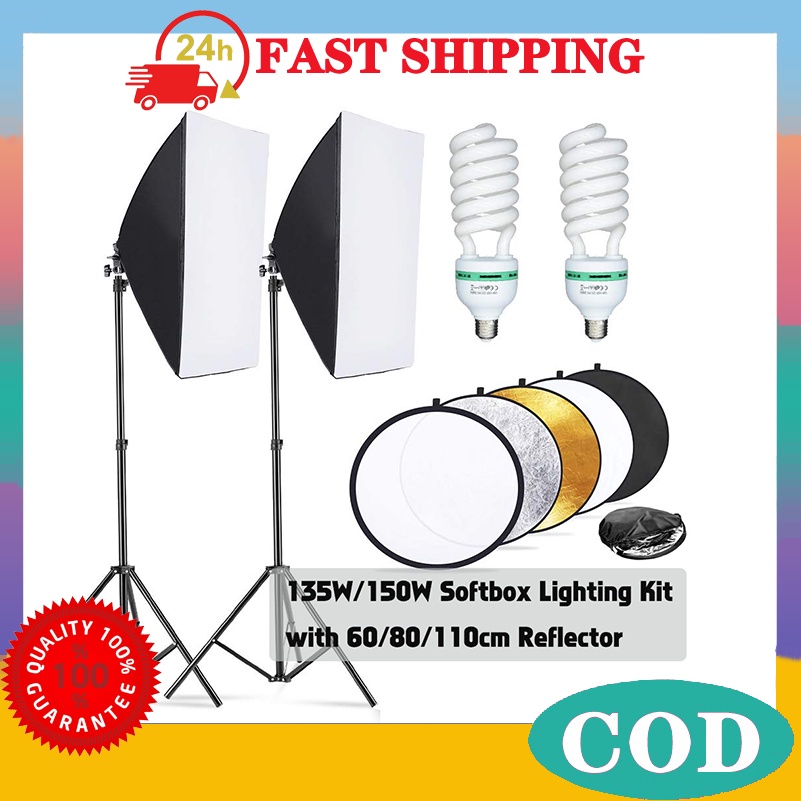 Softbox Lighting Kit with 60/80/110cm Reflector Studio Photography ...