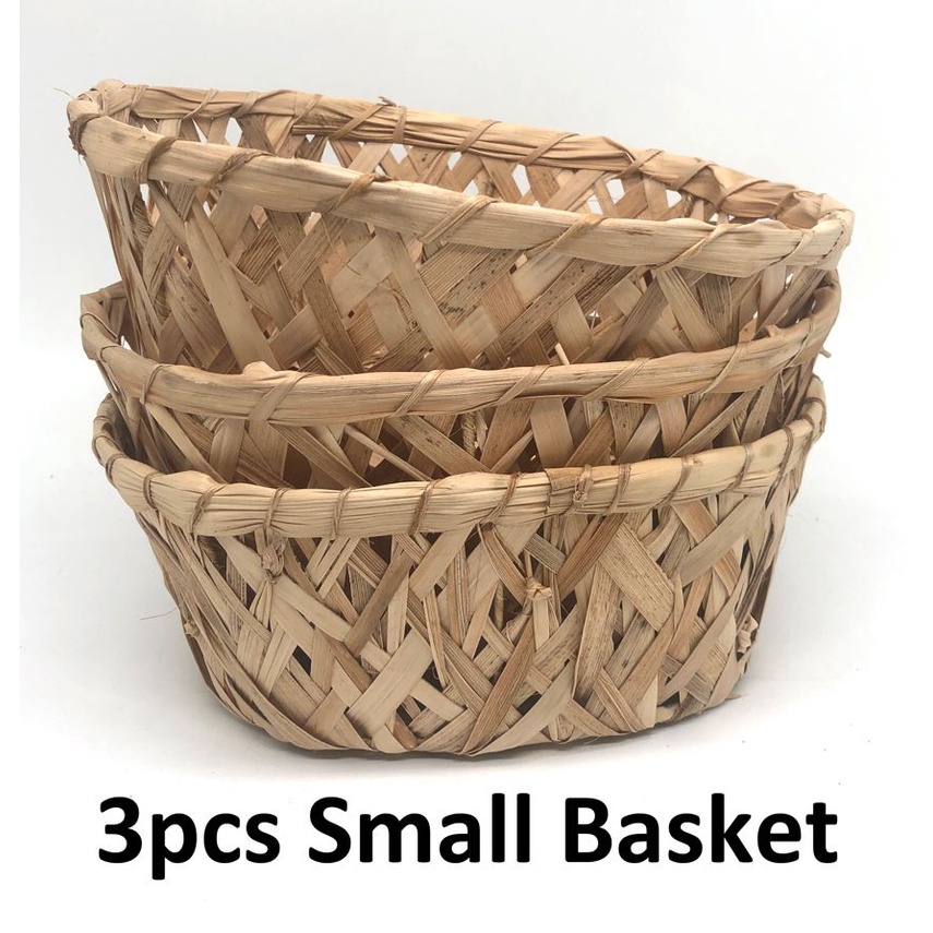 Natural Tapered Oval Abaca Baskets (3pcs) | Shopee Philippines