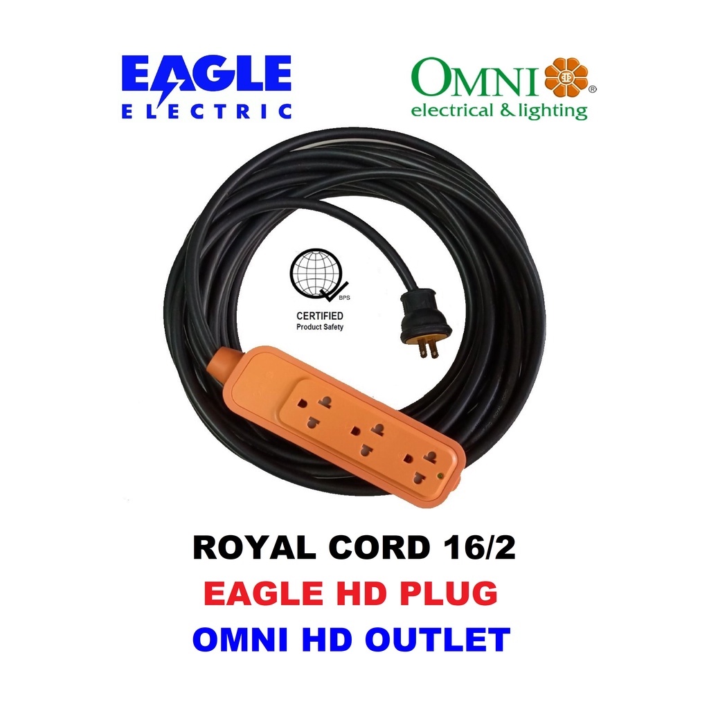 EXTENSION WIRE EXTENSION CORD INDUSTRIAL HEAVY DUTY w/ ROYAL CORD 16/2 ...