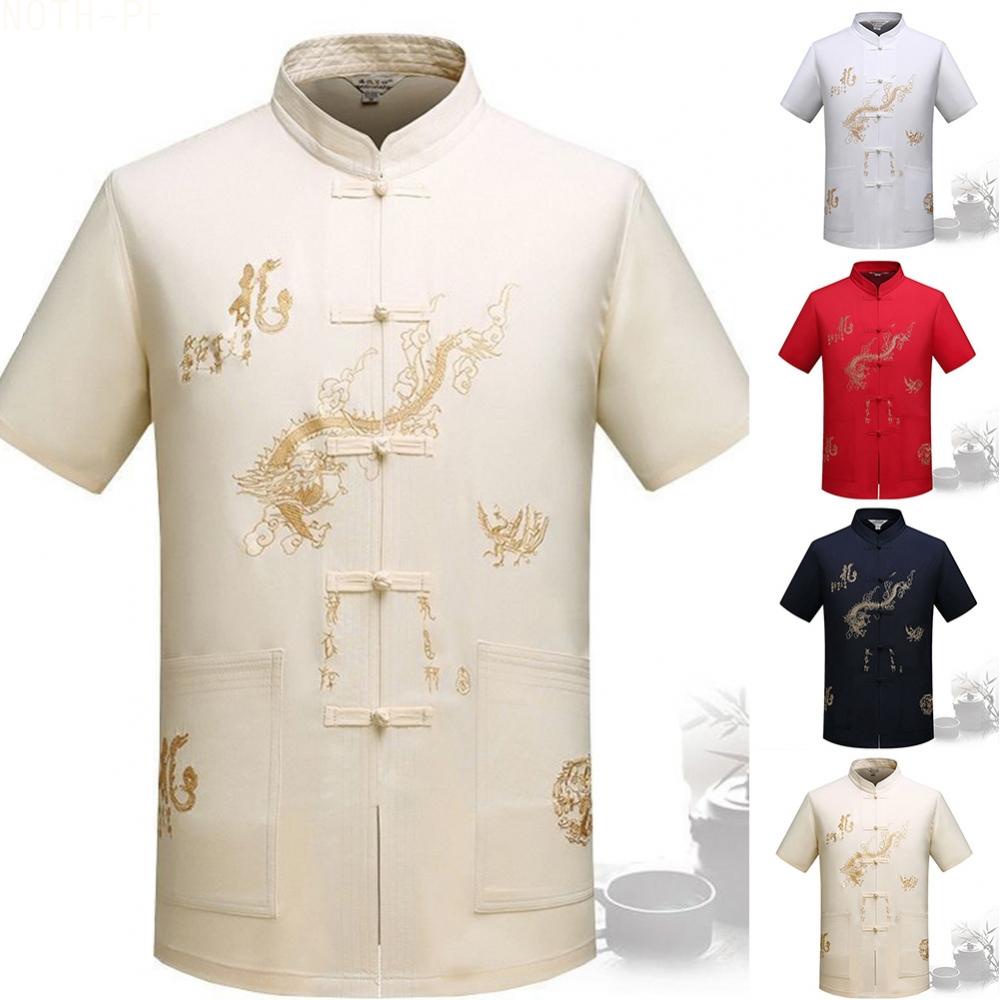 ⭐ Hot selling ⭐ Traditional Chinese Men Shirt Outfit Plus Size Short ...