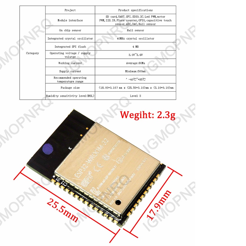 ESP32 ESP-WROOM-32 IoT Wifi Wlan BLE Module+ESP-32S Adapter Board ...