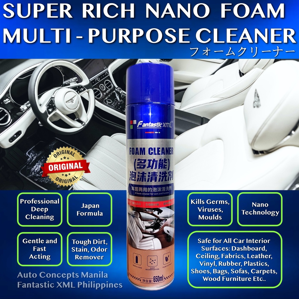 ORIGINAL FANTASTIC XML SUPER RICH NANO FOAM CLEANER MULTI PURPOSE CLEANER 650ML CAR INTERIOR ...