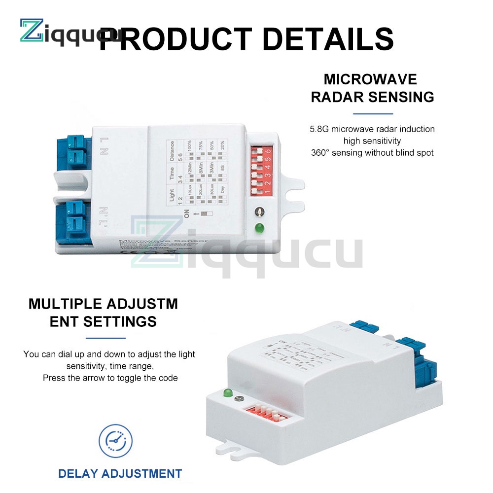 Ac220-240v 5.8g Microwave Radar Sensor Switch Dip Radar Sensor Sensor ...