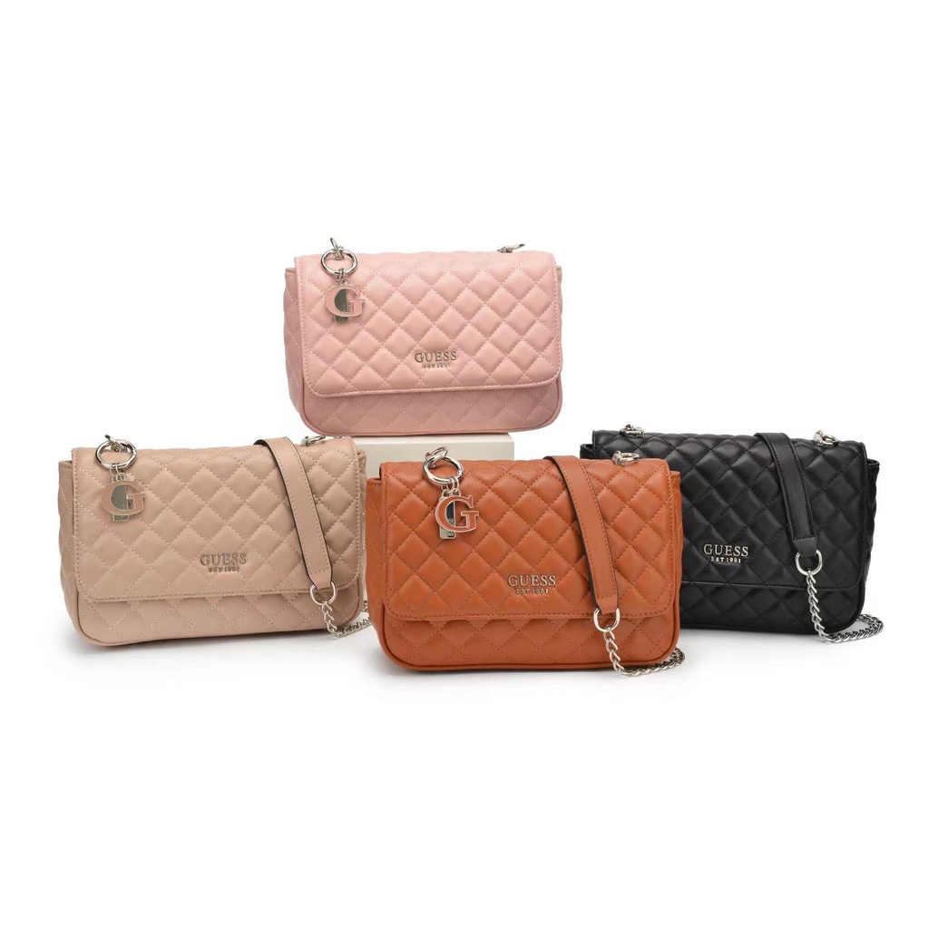 2022 Guess Quilted Elliana Convertible Sling Shoulder Bag | Shopee ...