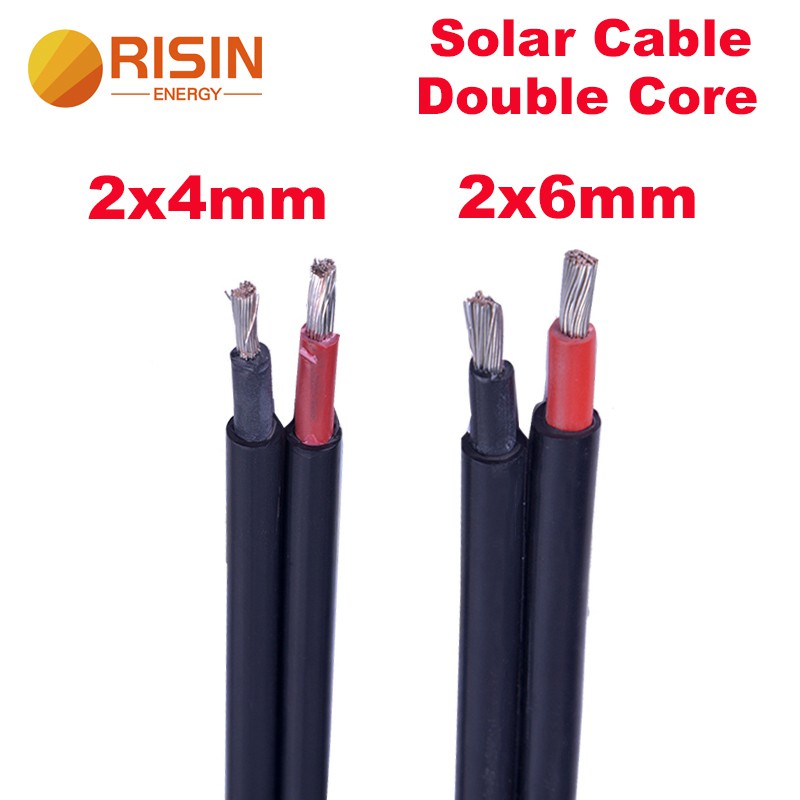 Free Shipping Risin Dual Core 4mm2 PV Cable Black Red MC4 Solar ...