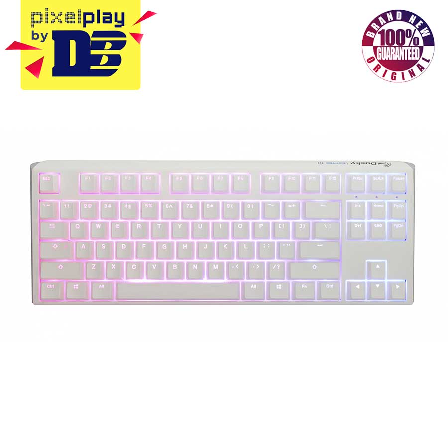 Ducky One 3 Pure White TKL 80% Hotswap RGB Double Shot PBT Mechanical ...