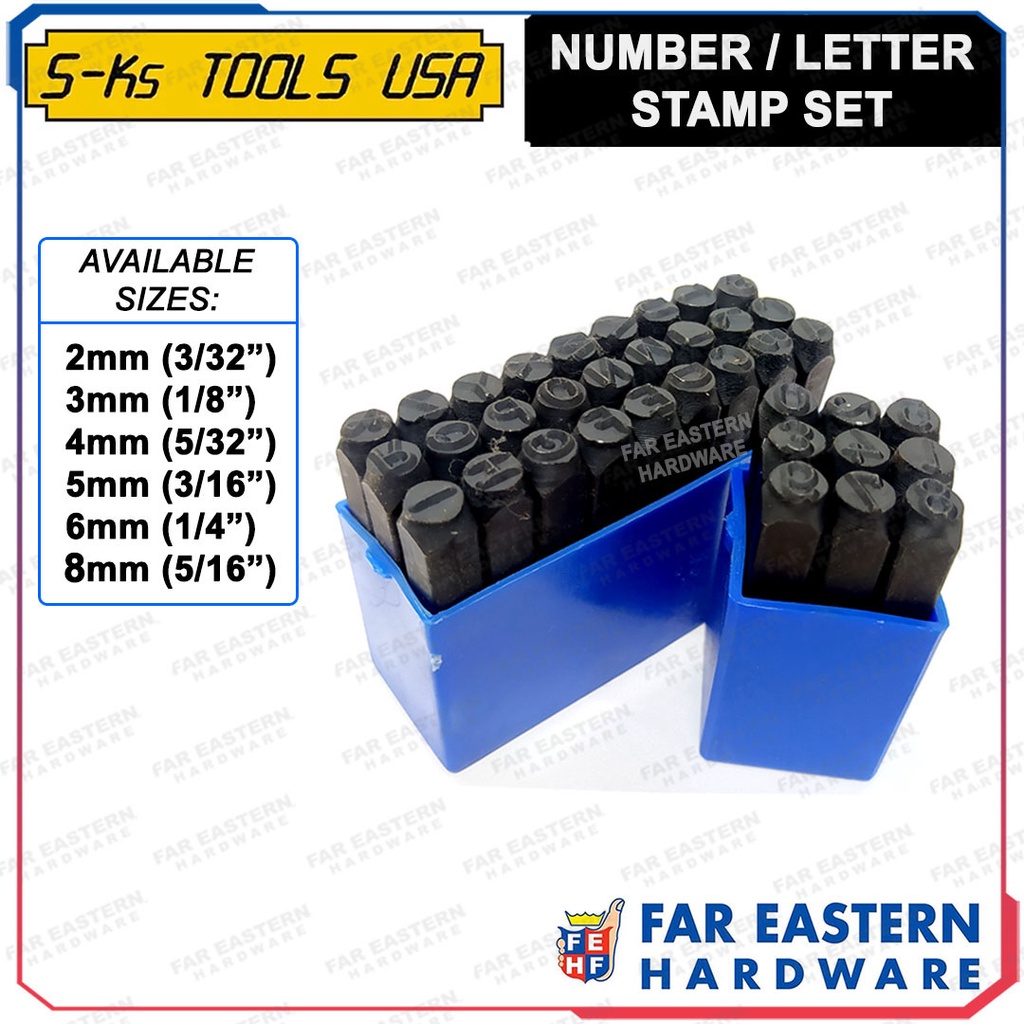 SKS Number | Letter Stamp Punch Set 2mm | 3mm | 4mm | 5mm | 6mm | 8mm ...