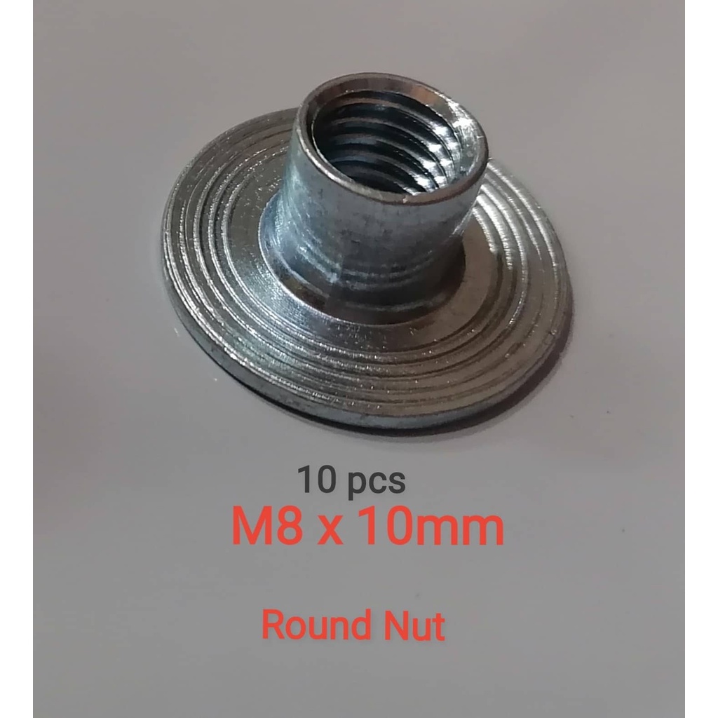 M8 M10 Steel Round Base Nuts Insert T Nuts (10pcs) | Shopee Philippines