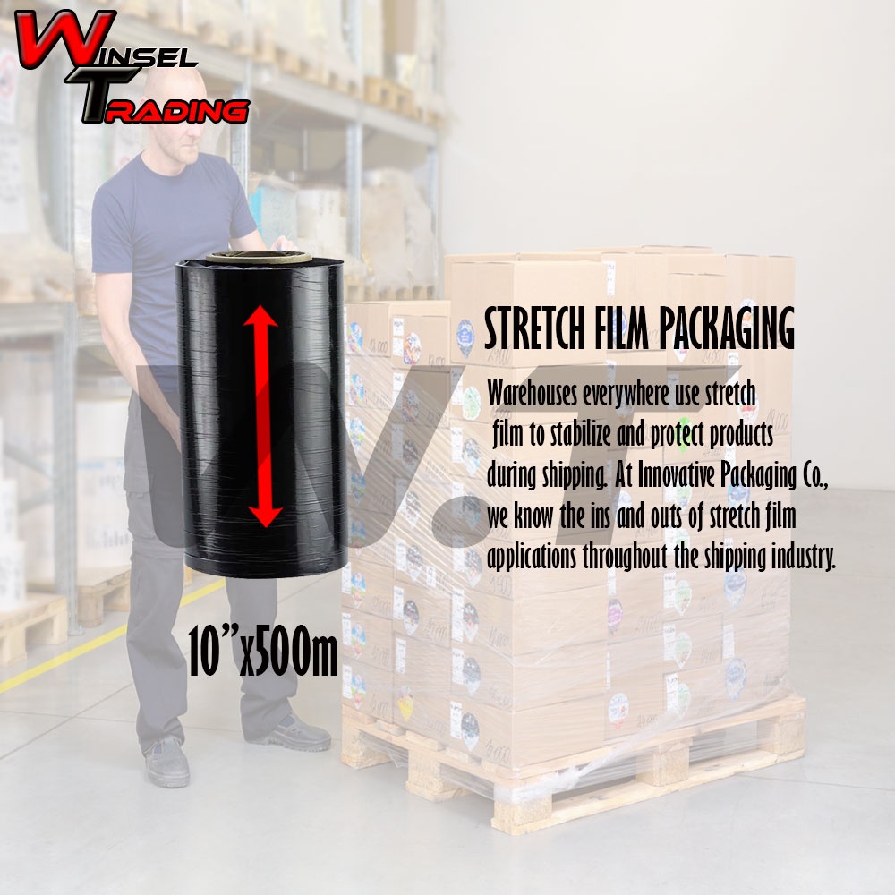 Pallet Stretch Film Black Plastic Wrap Packaging (Big Core) | Shopee ...