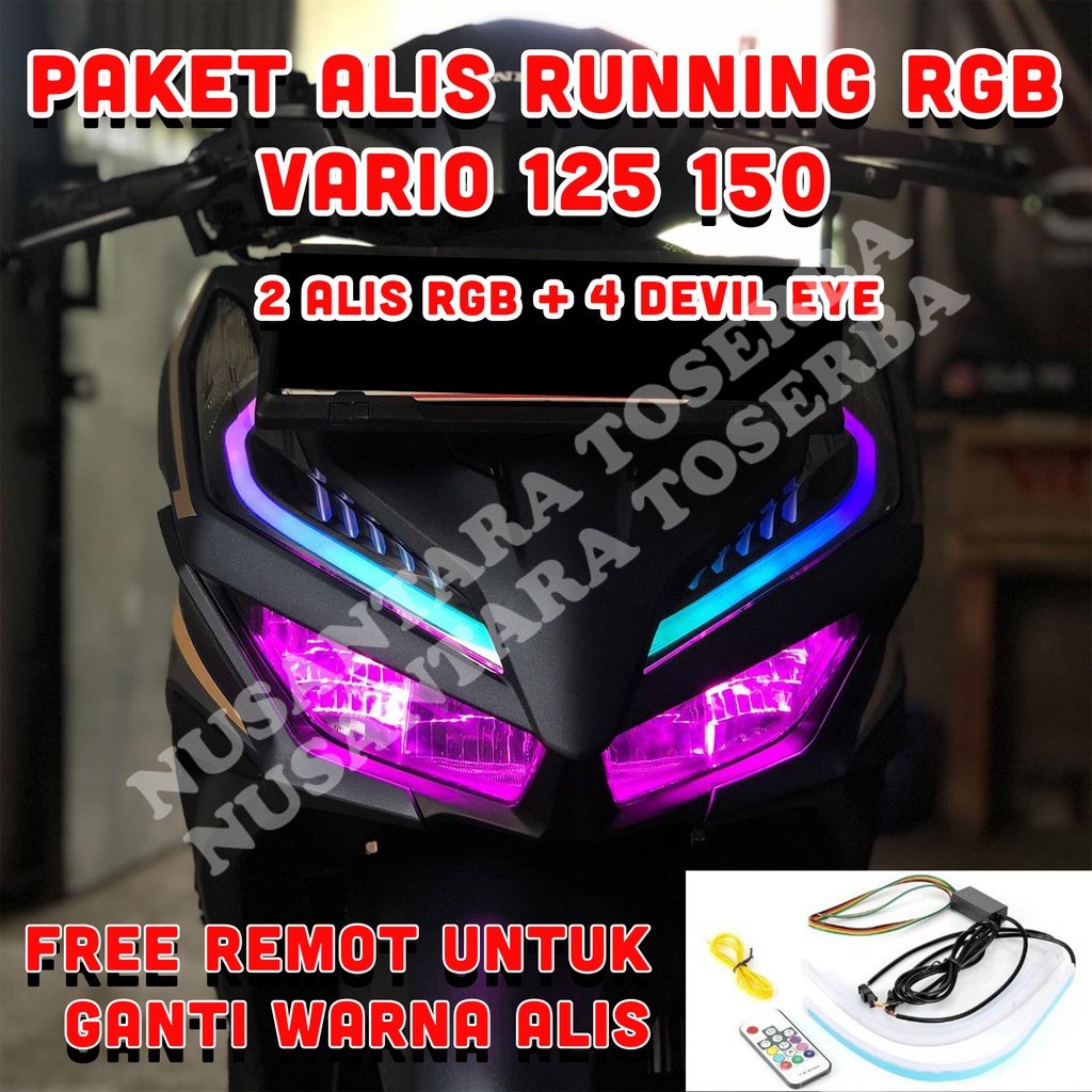 Handsome Package Of LED Eyebrow RUNNING Lights RGB VARIO 125 And 150 No ...