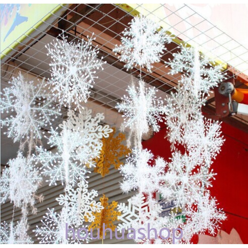 30Pcs Christmas decorations 3D snowflake strings snowflake stickers ...