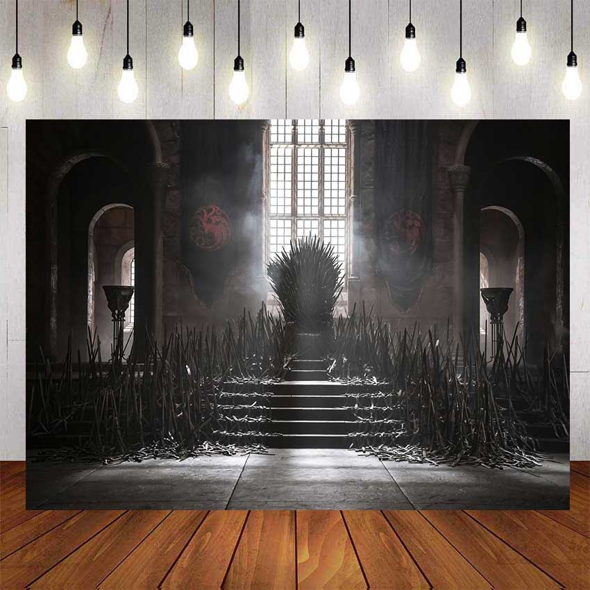 House of Dragon throne Birthday Backdrop For Photography Baby Shower ...