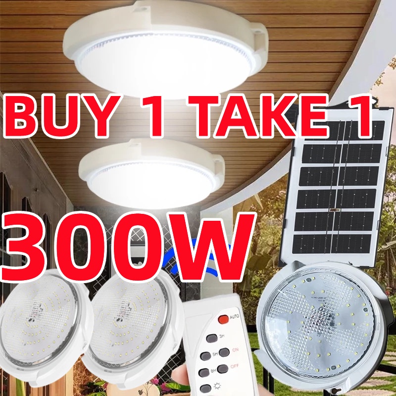 (Buy 1 Get 1 Free)Solar Light Indoor Ceiling Light LED Pendant Light ...