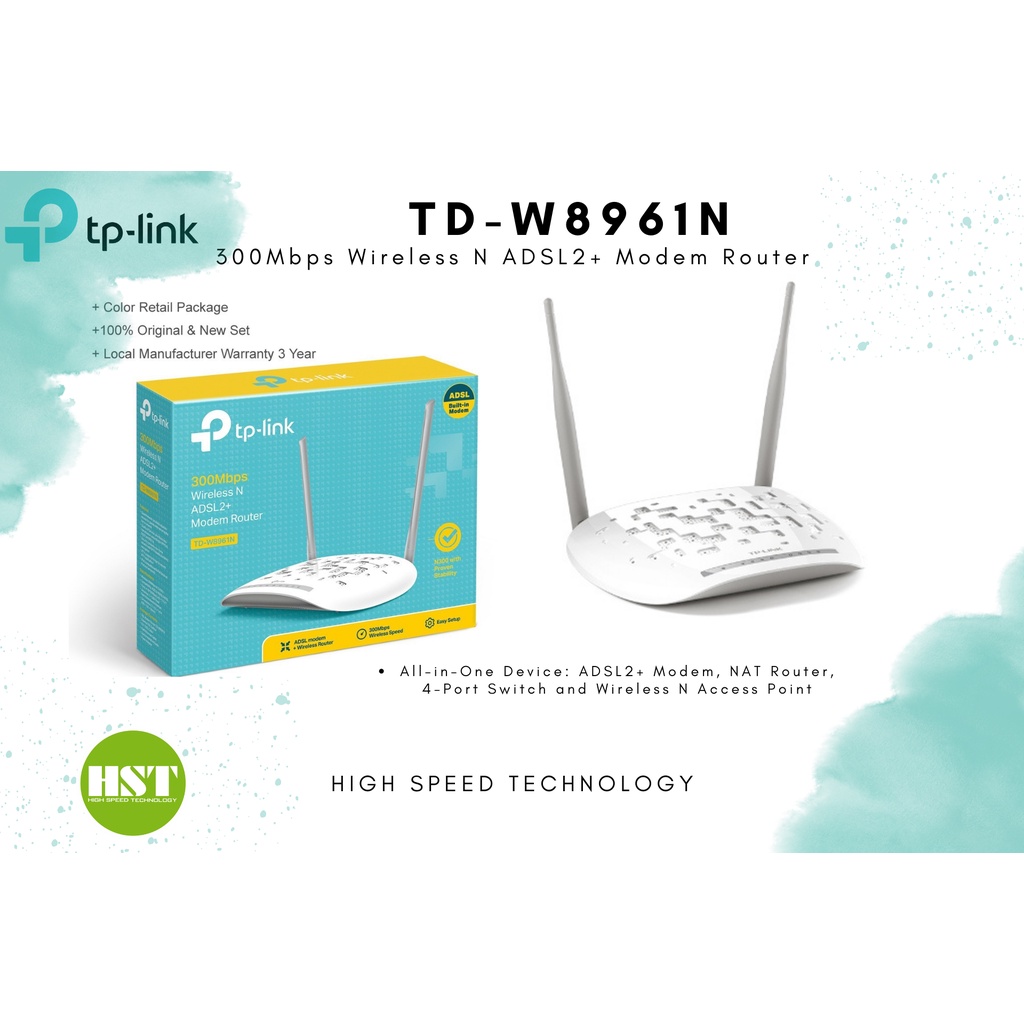 TP-LINK TD-W8961N 300Mbps Wireless N ADSL2+ Modem Router | Shopee Philippines