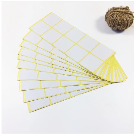EcoFriendlyStuffs Blank Kraft WHITE Square Stickers (Sold per Sheet of ...