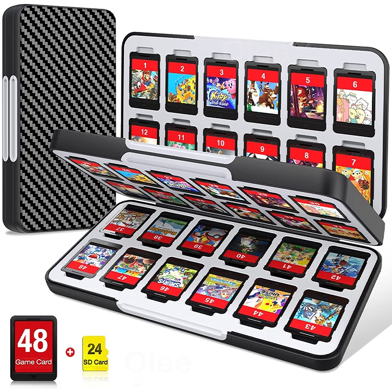 Nintendo Switch with 48 Games Card Slot&24 Micro SD Cartridge Slots ...