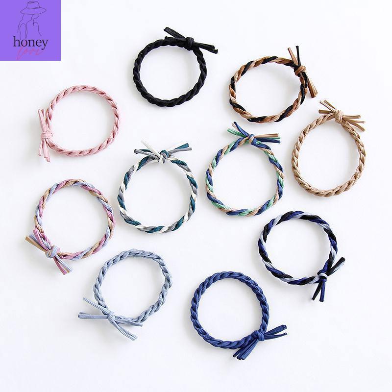 Rubber band ponytail tie head rope color matching hair loop elastic ...