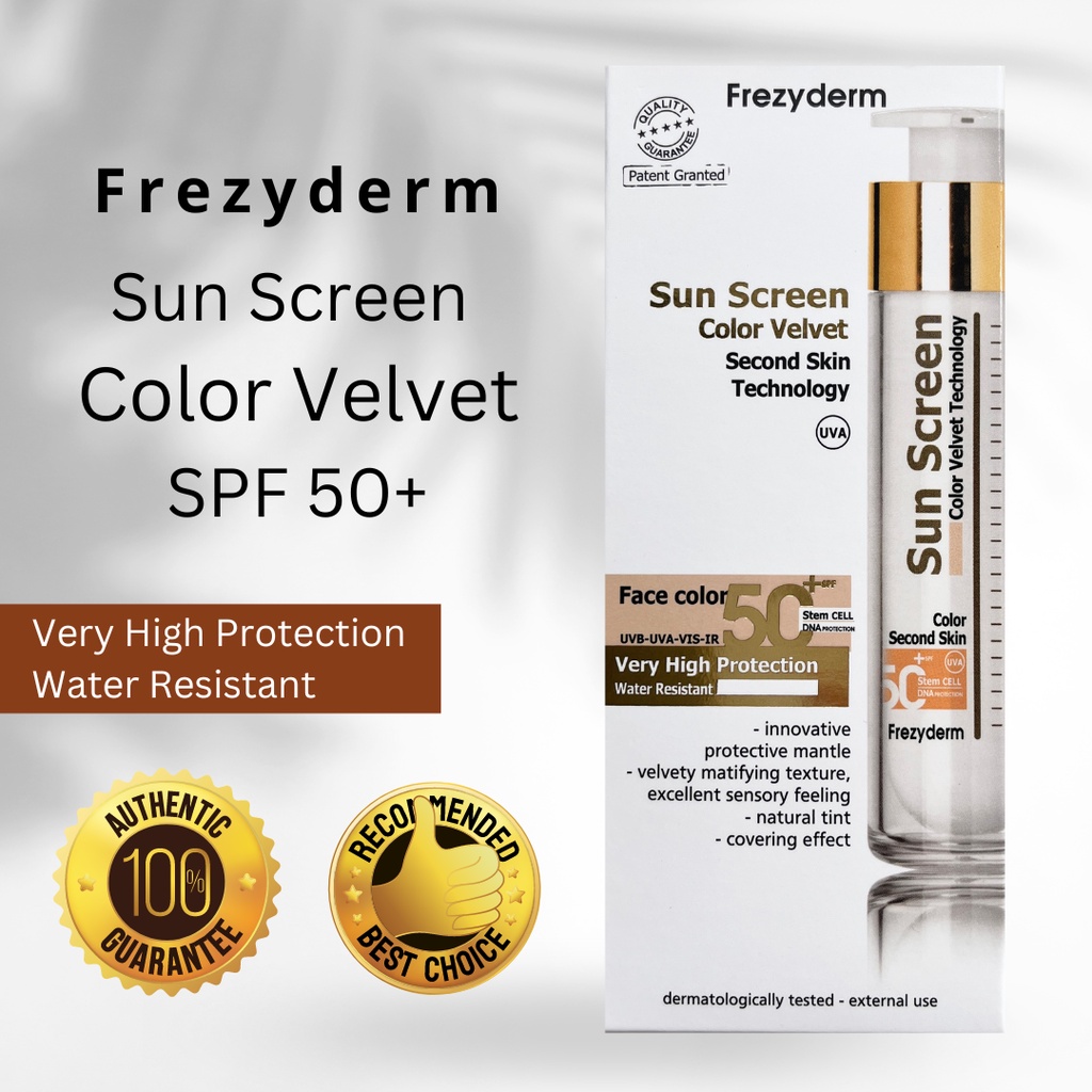 Frezyderm Sunscreen Velvet Face Color / Clear Cream SPF 50+ | Shopee ...