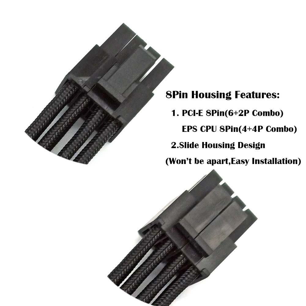 Sleeved Pc Psu Extension Cable Cpu Gpu Sata 1Pcs Atx 24Pin/Eps 4+4Pin ...