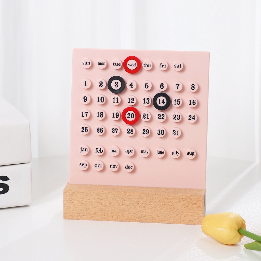 JIANWU Creative Cute Desk Calendar DIY Ferrule Perpetual Calendar ...