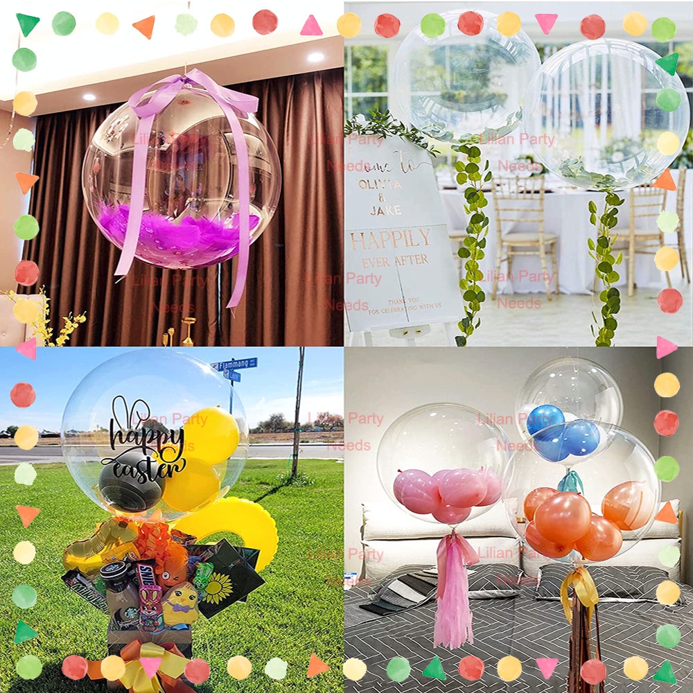 𝐋𝐢𝐥𝐢𝐚𝐧 𝐏𝐚𝐫𝐭𝐲 𝐍𝐞𝐞𝐝𝐬 1PC 12/18/24/36 Clear Transparent bobo Balloon ...