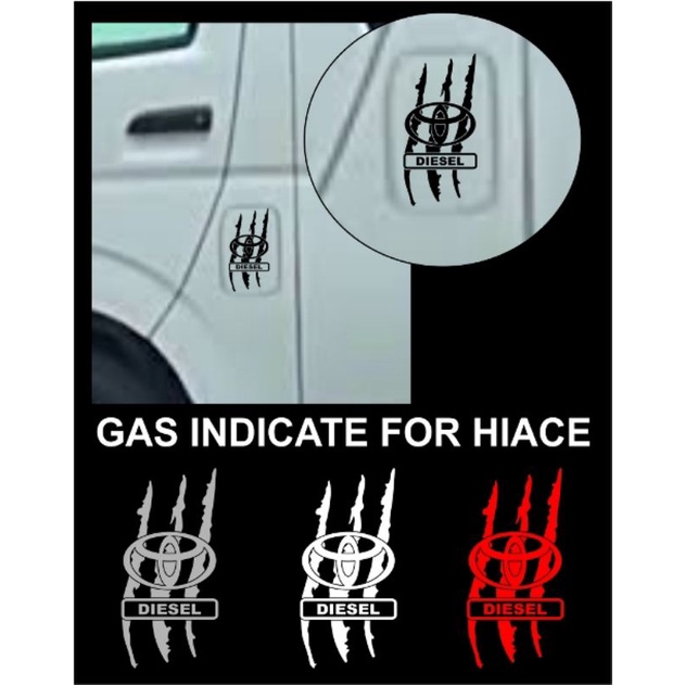 Toyota Hiace/Grandia/Commuter Van Gas indicate Sticker 1pc | Shopee ...