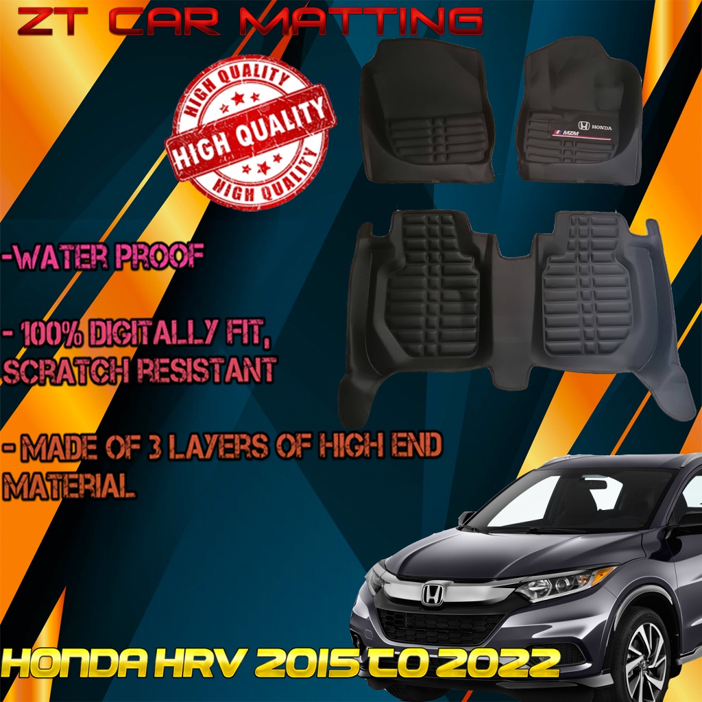 Honda HRV 2015 to 2023 Deep Dish Matting With Carbon fiber Finish 5D ...