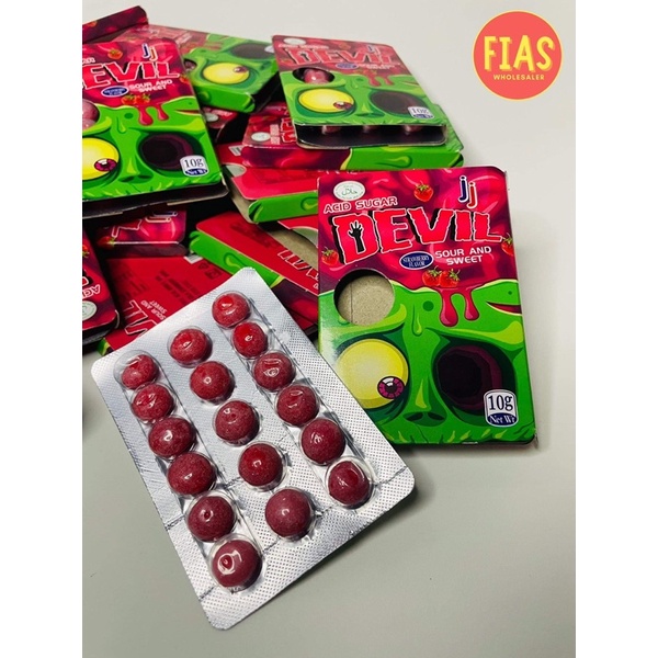 30 Packs Devil Sour Candy Balls/ Lootbag Treats / Paninda | Shopee ...