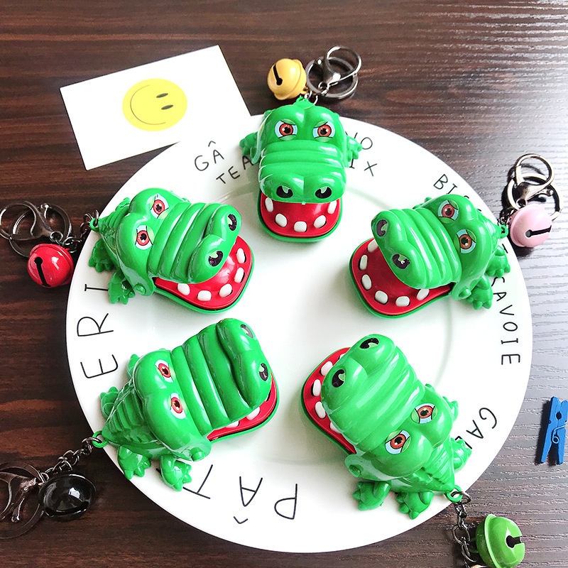 Cartoon Biting Hand Crocodile Trick Game Keychain Pendant Children's ...