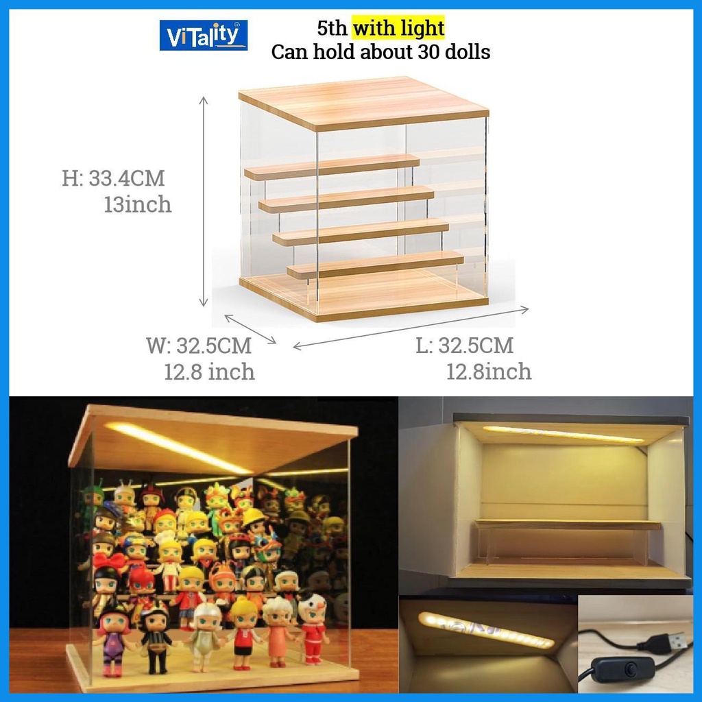 Acrylic Perfume Toy Organizer Display Storage Box With Light Rack for ...