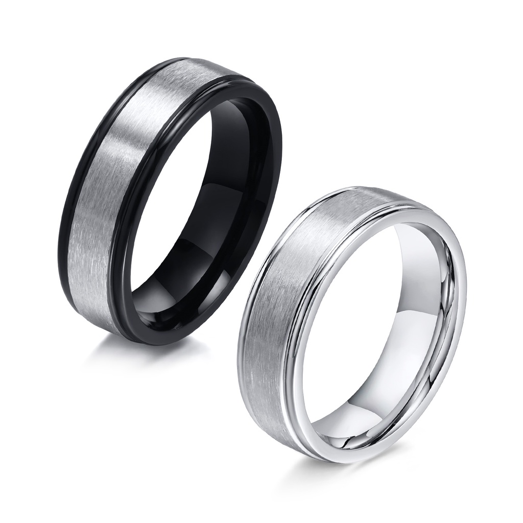 Vnox 6mm Matte Surface Ring for Men, Classic Stainless Steel Wedding ...