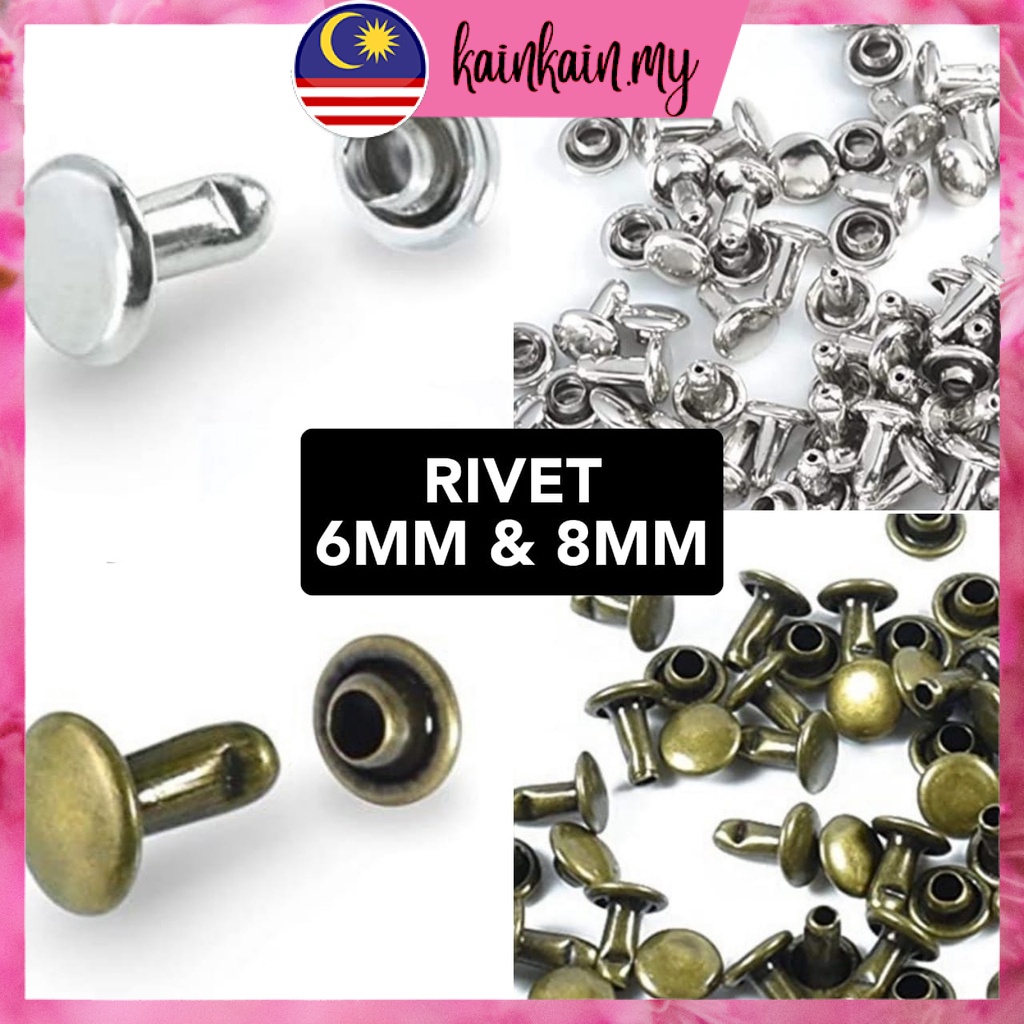 Rivet Button 6mm 8mm Non Rusty Double Cap Rivet Stud Rivet Nail Paku ...