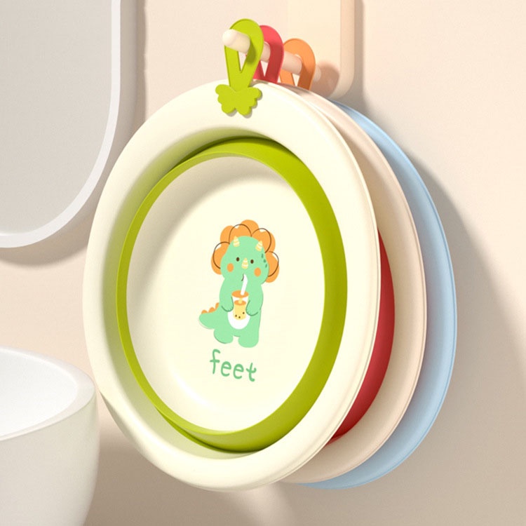 Baby Folding Washbasin Household Hangable Kids Plastic Basin Basin Foot ...