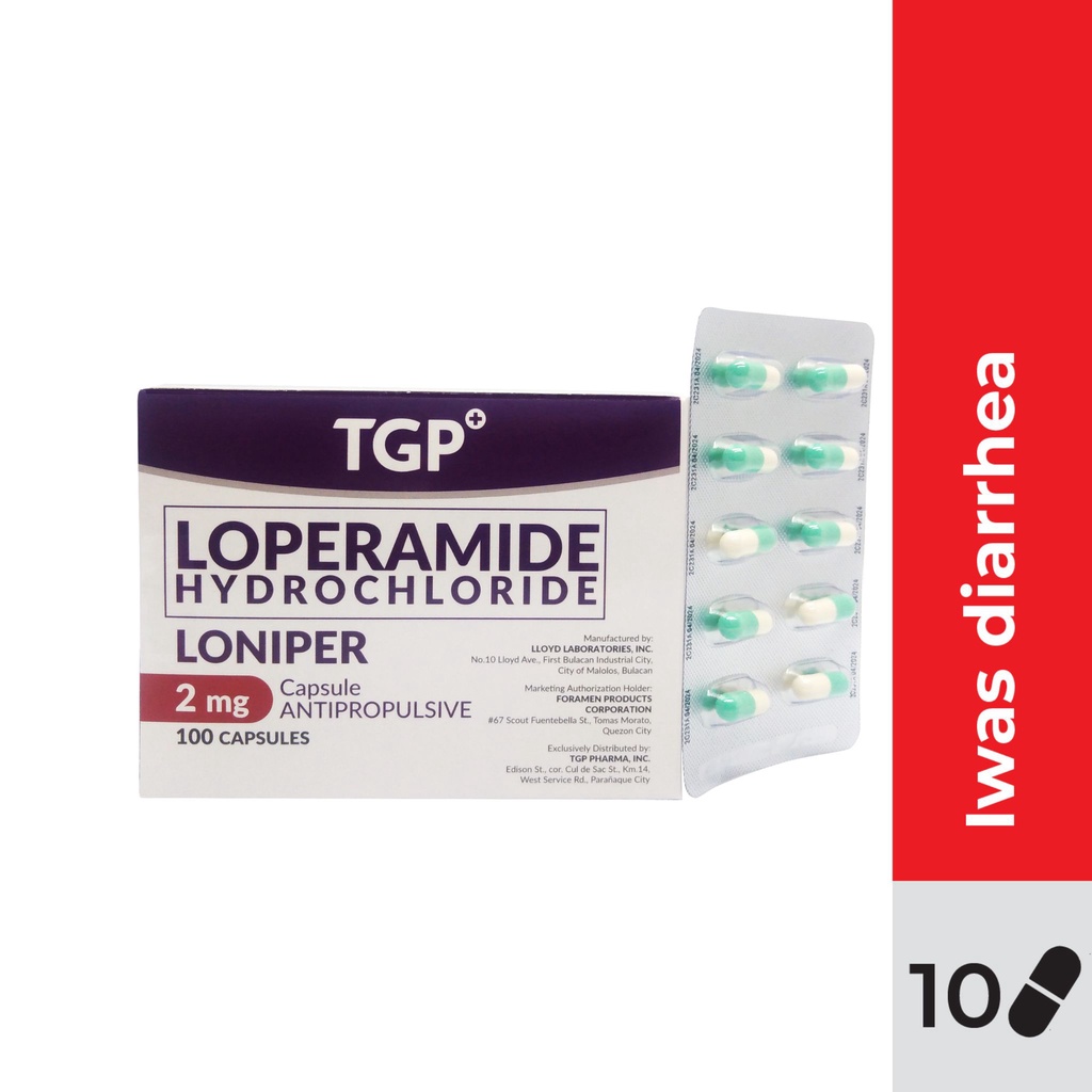 LONIPER TGP Loperamide 2mg Capsule 10 pcs/pack (for LBM/ sudden ...