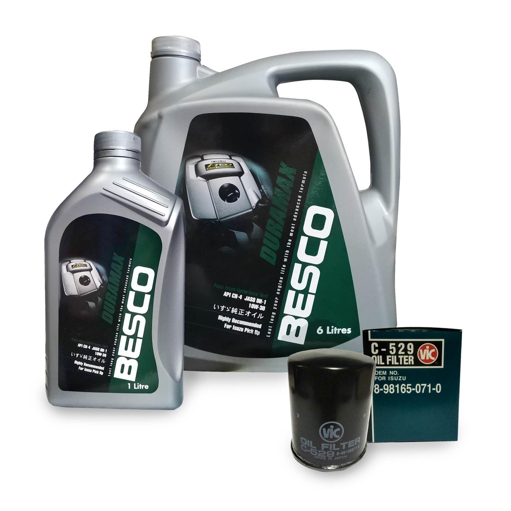 BESCO Duramax Genuine Isuzu Engine Oil 10W-30 Oil Change Package for Isuzu D-Max (2012 up ...
