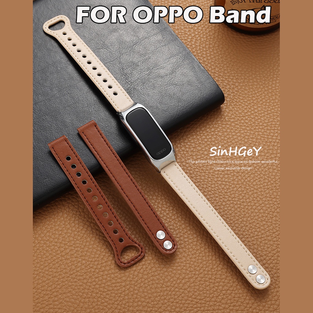 Strap For OPPO Band Leather Cowhide OPPO Replacement Wristband | Shopee ...