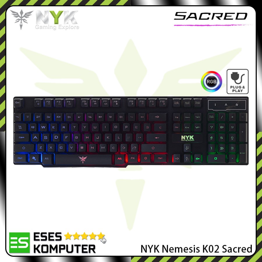 Nyk K02 K 02 K-02 Sacred Keyboard - Gaming - Membrane - Fullsize - RGB | Shopee Philippines