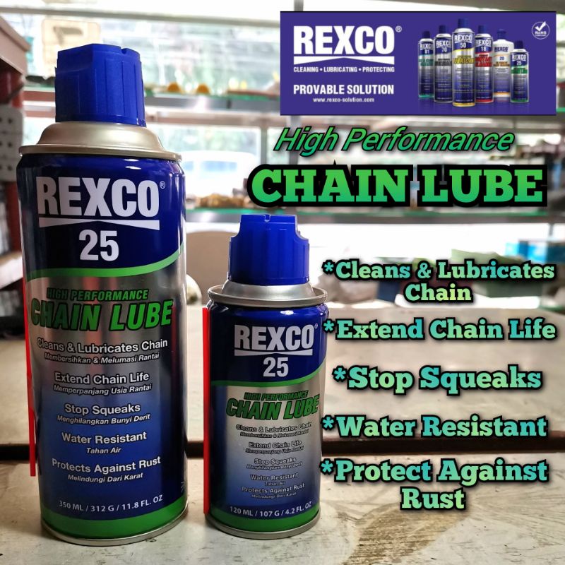 REXCO 25 CHAIN LUBE HIGH PERFORMANCE 120ml/350ml | Shopee Philippines