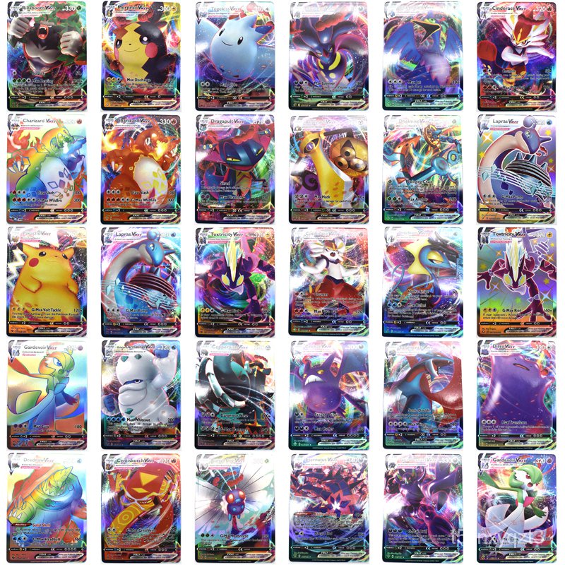 10PCS Pokemon Cards Anime Children Non Repeat Shining English Cards ...