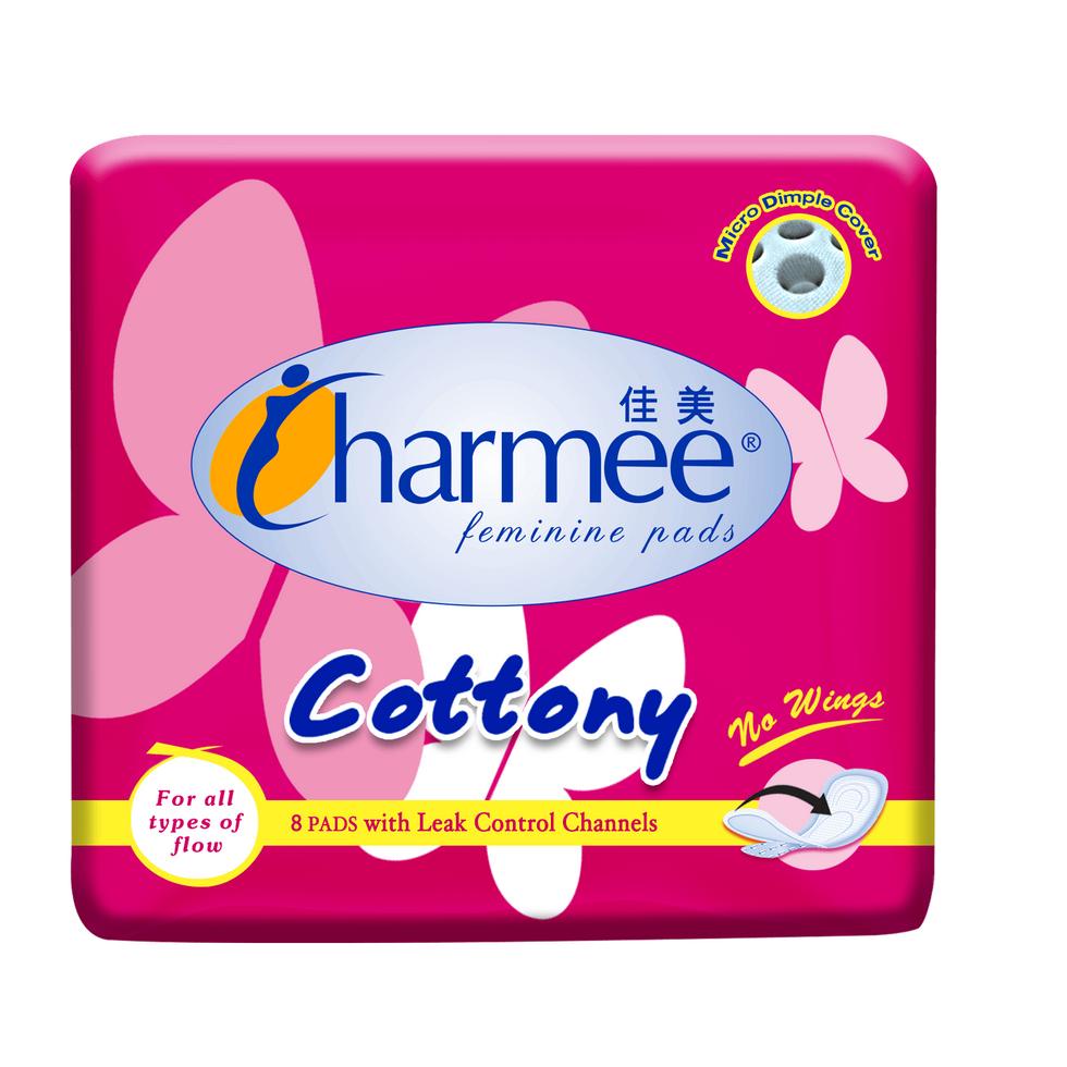 Charmee Sanitary Napkin Cottony All Types 8s No Wings 235mm | Shopee ...
